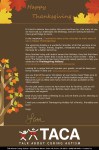 Happy Thanksgiving from TACA – Moving Autism Forward by Team TACA